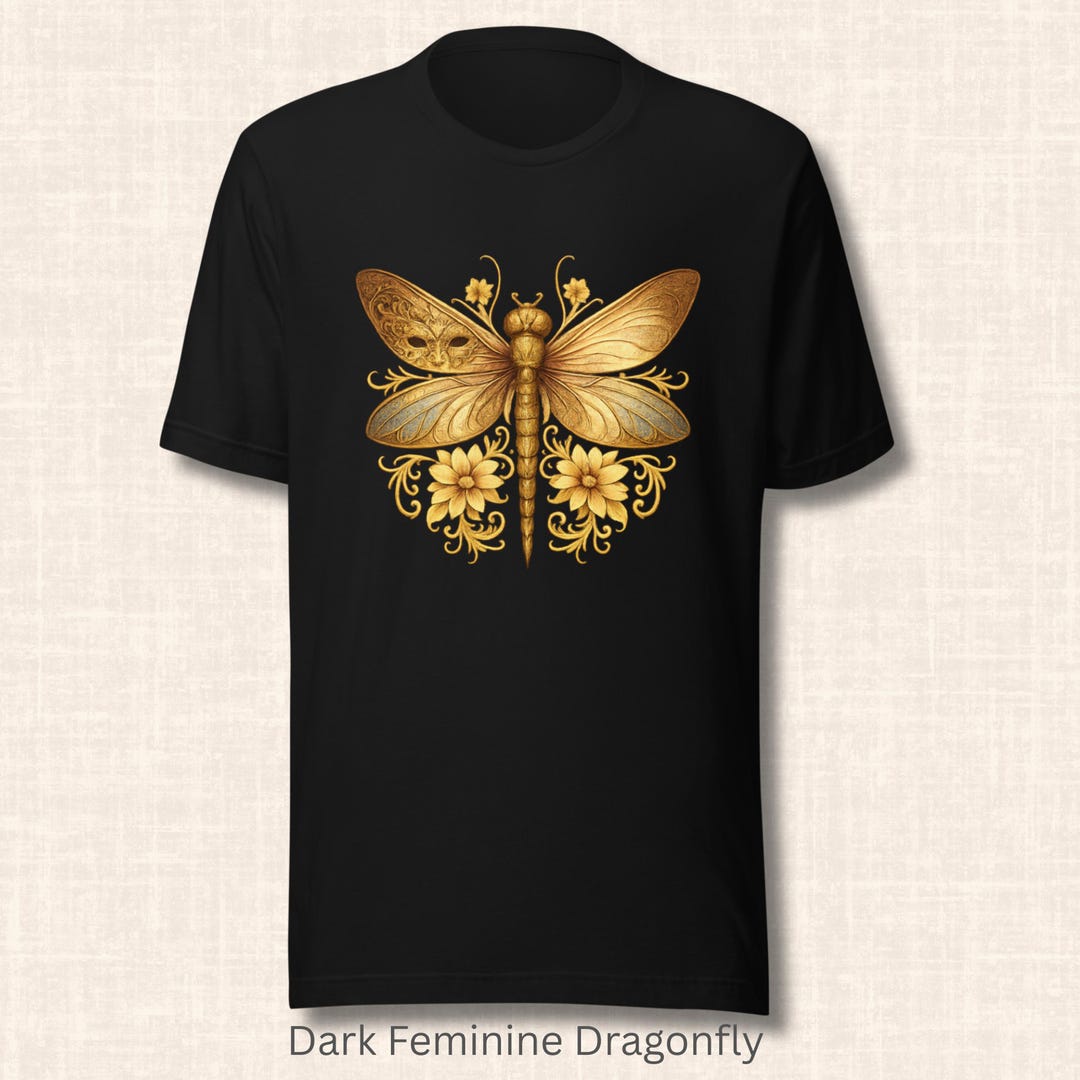 Dragonfly Dark Feminine Shirt, Witchy Mystical Tee for Modern Spiritual ...