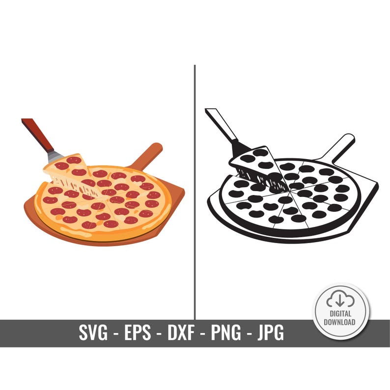 Pizza Svg, Pepperoni Pizza Svg, Pizza Clipart, Pizza Cutting File ...