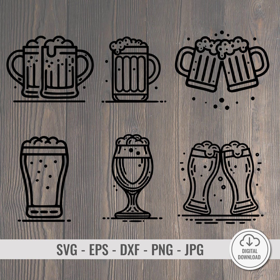Set Beer Glass & Mug SVG | Celebrate Drinking Glass | Digital Download ...