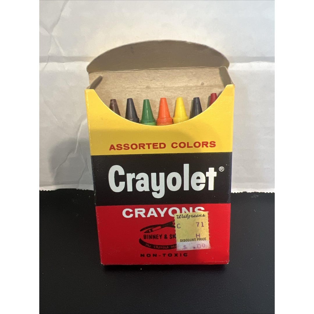 Vintage Crayolet Crayons No. 14 Binney & Smith Inc. 8 Assorted Colors ...