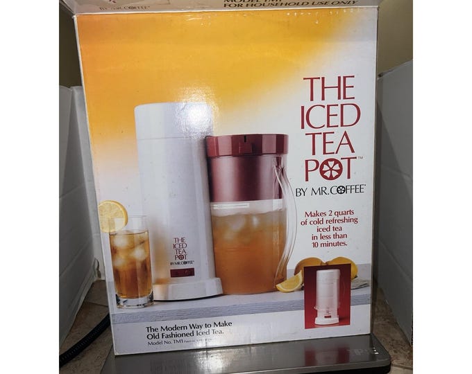 NEW Vintage Mr Coffee the Iced Tea Pot Model TM1 Red Pitcher Lid Open ...