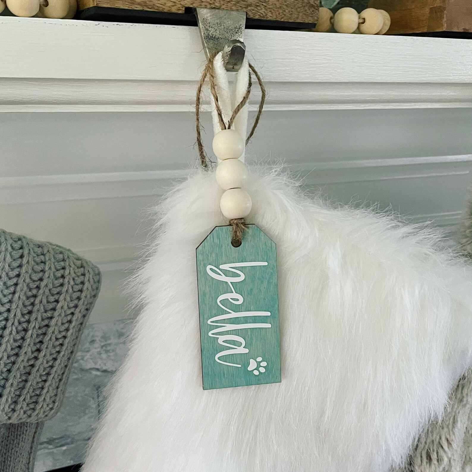 Personalized Beach Theme Stocking Name Tags // Coastal - Etsy