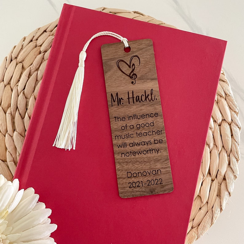 Personalized Music Teacher Bookmark // Teacher Appreciation Gift ...