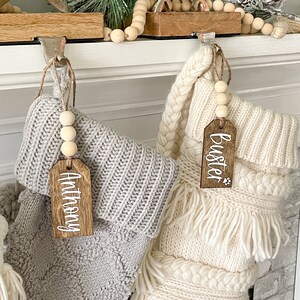 Personalized Stocking Name Tags //farmhouse Style // Rustic Gift Tag ...