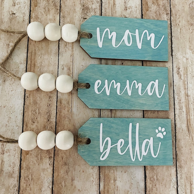 Personalized Beach Theme Stocking Name Tags // Coastal - Etsy