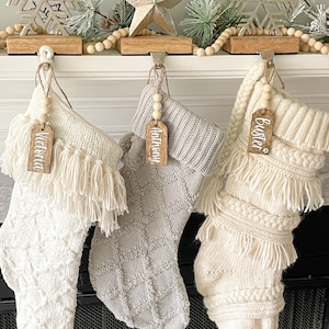 Personalized Stocking Name Tags //farmhouse Style // Rustic Gift Tag ...