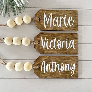 Personalized Stocking Name Tags //farmhouse Style // Rustic Gift Tag ...