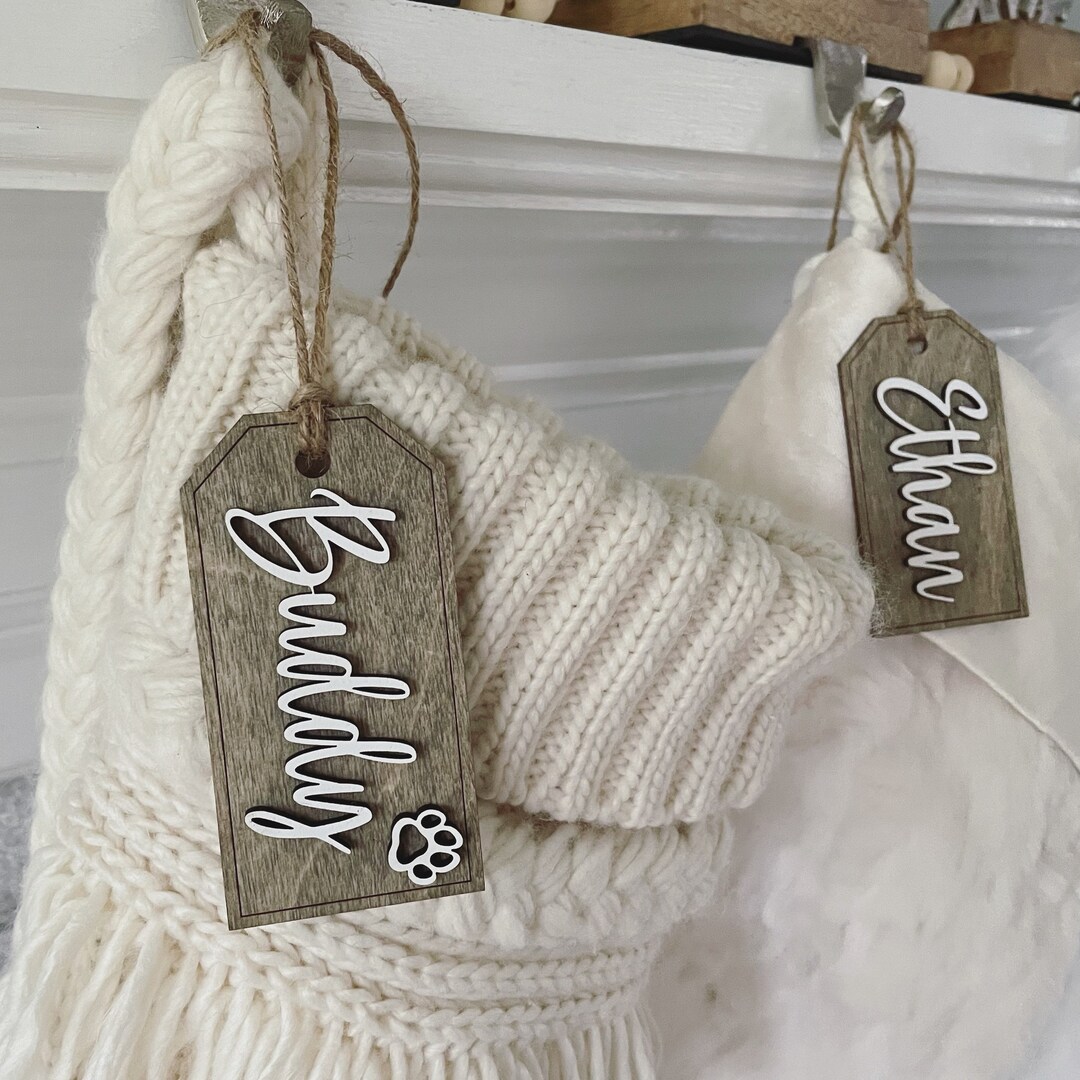 Personalized Stocking Name Tags //farmhouse Style // Raised Wood Name ...