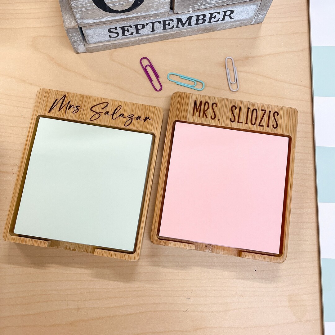 Personalized Engraved Teacher Sticky Note Holder // Teacher Gift ...