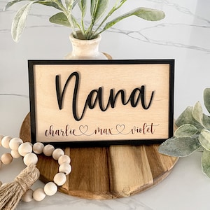Nana and Grandchildren’s Names Wood Sign // Mother’s Day Gift ...