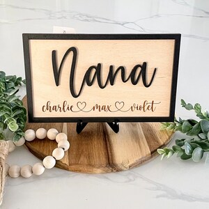 Nana and Grandchildren’s Names Wood Sign // Mother’s Day Gift ...