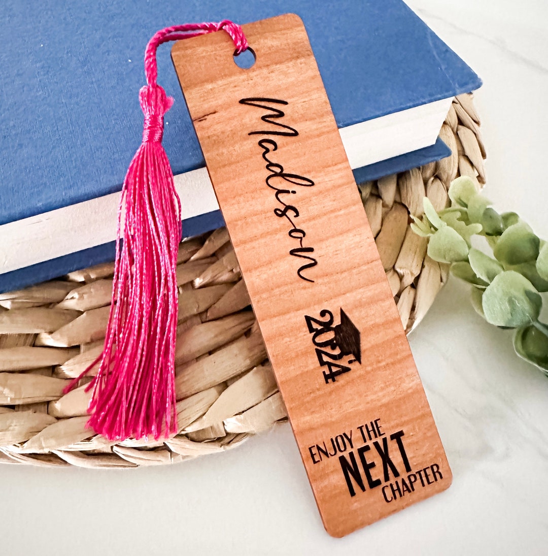 Personalized Graduation 2024 Bookmark // Cherry Wood // Graduation Gift ...