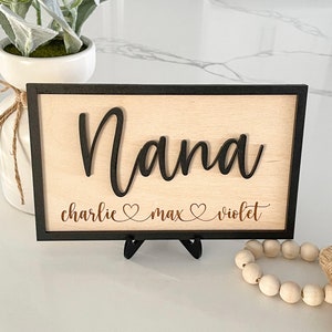 Nana and Grandchildren’s Names Wood Sign // Mother’s Day Gift ...