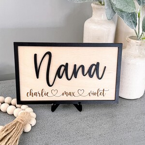 Nana and Grandchildren’s Names Wood Sign // Mother’s Day Gift ...