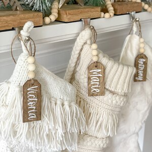 Personalized Stocking Name Tags //farmhouse Style // Rustic Gift Tag ...