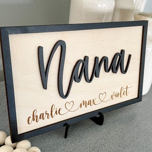 Nana and Grandchildren’s Names Wood Sign // Mother’s Day Gift ...