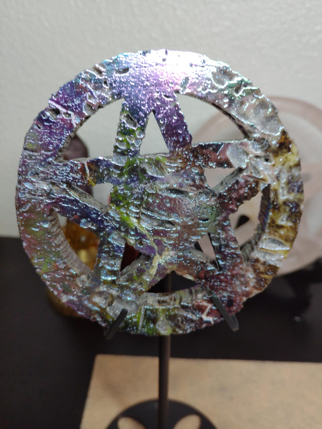 Hand Carved Aura Sphalerite Pentagram, Witches Star Altar Tool. FREE ...