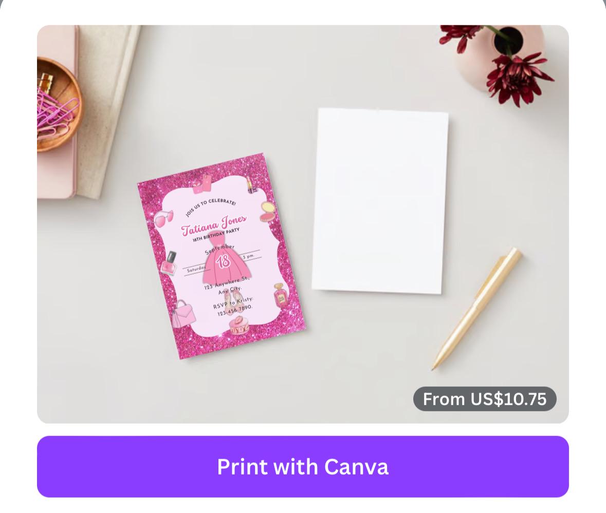 Digital Invitation, Custom in Canva, Printable Invitations, Party ...