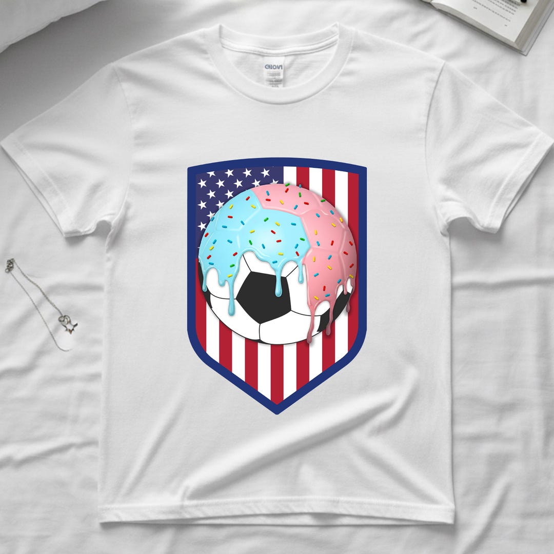 Soccer Ball Ice Cream Drip Tee, Soccer American Flag Shirt, Soccer ...