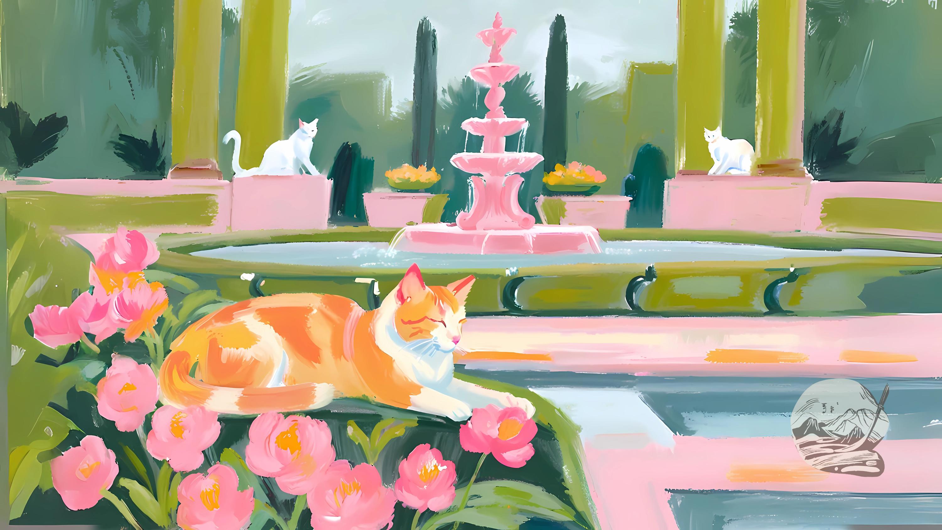 Vintage Renaissance Cats | Desktop Wallpaper Set | Ultra High 4K ...