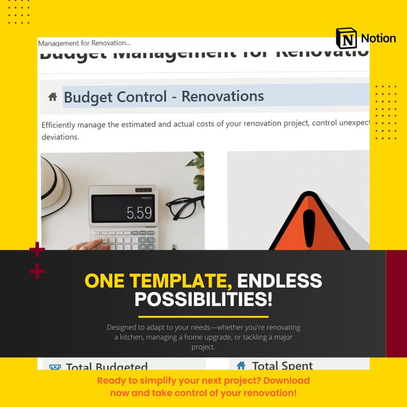 Home Renovation Budget Template | Digital Expense Tracker for Projects ...