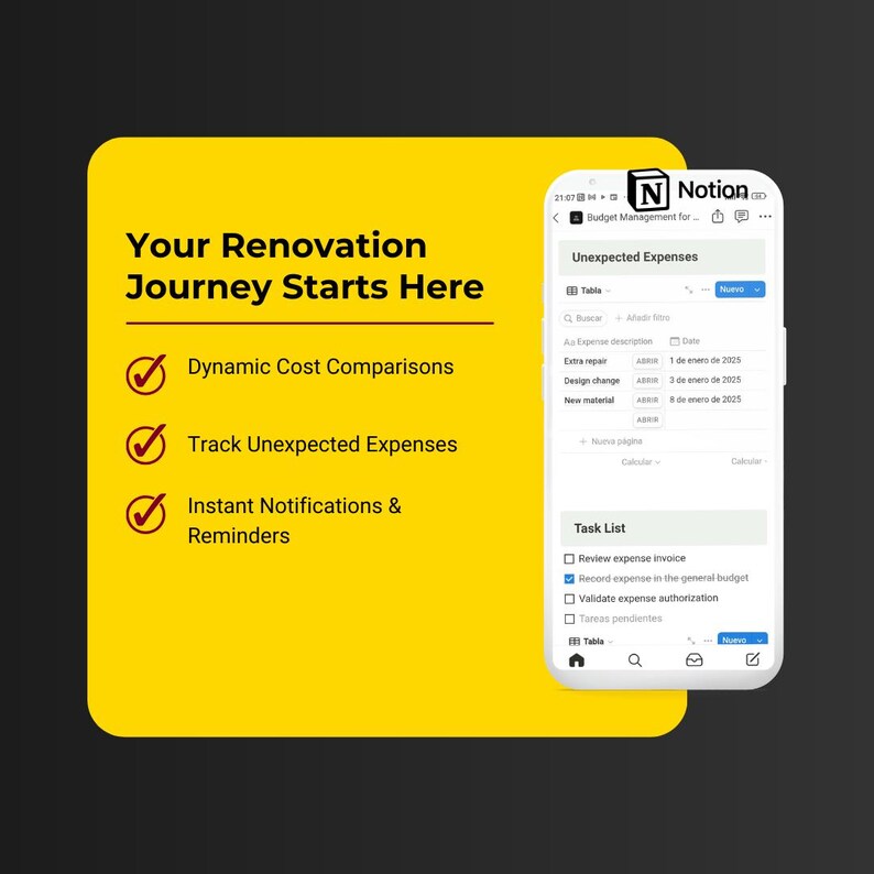 Home Renovation Budget Template | Digital Expense Tracker for Projects ...