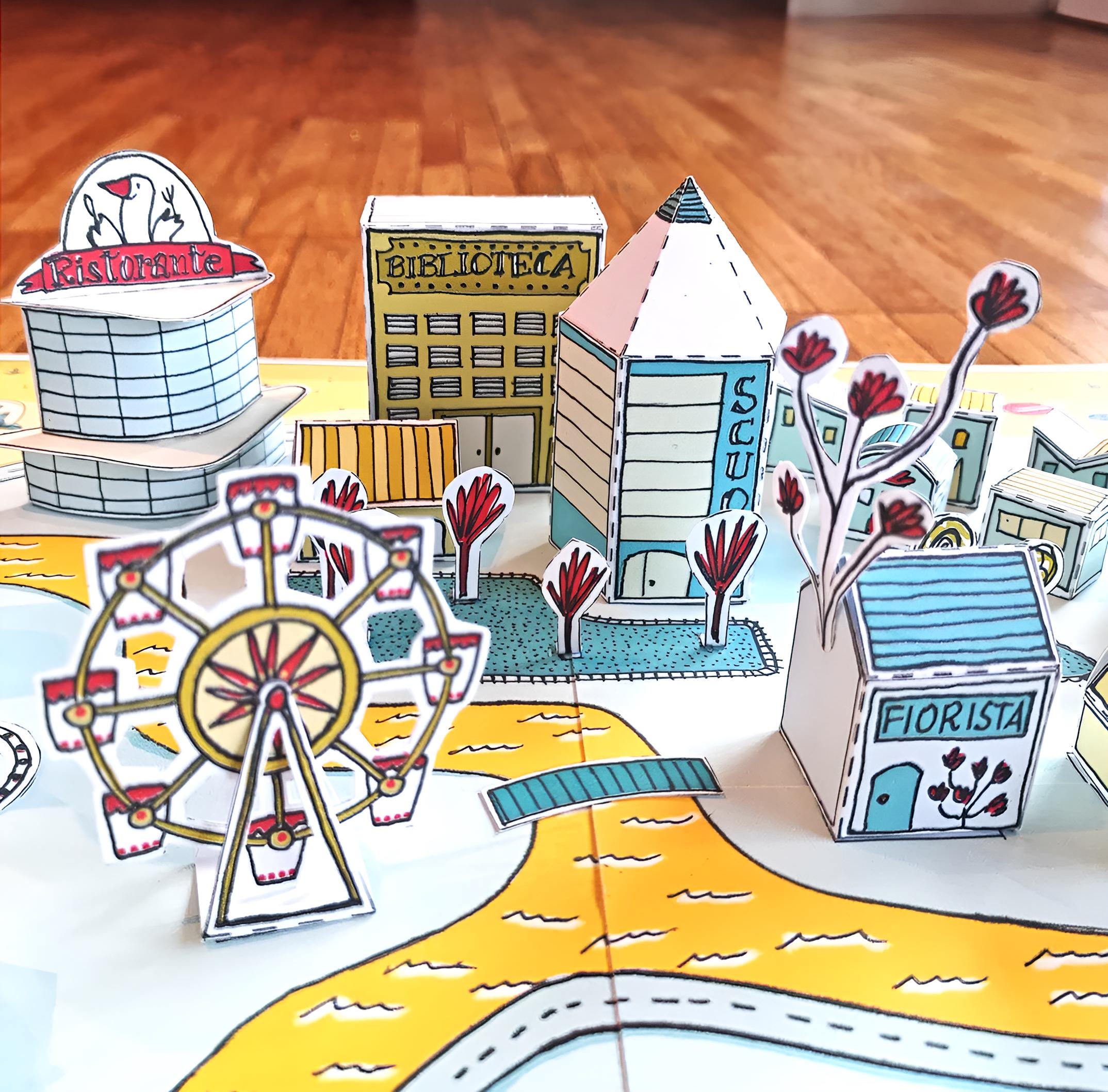 Printable Paper City: Cut, Glue, Assemble (digital Download) - Etsy