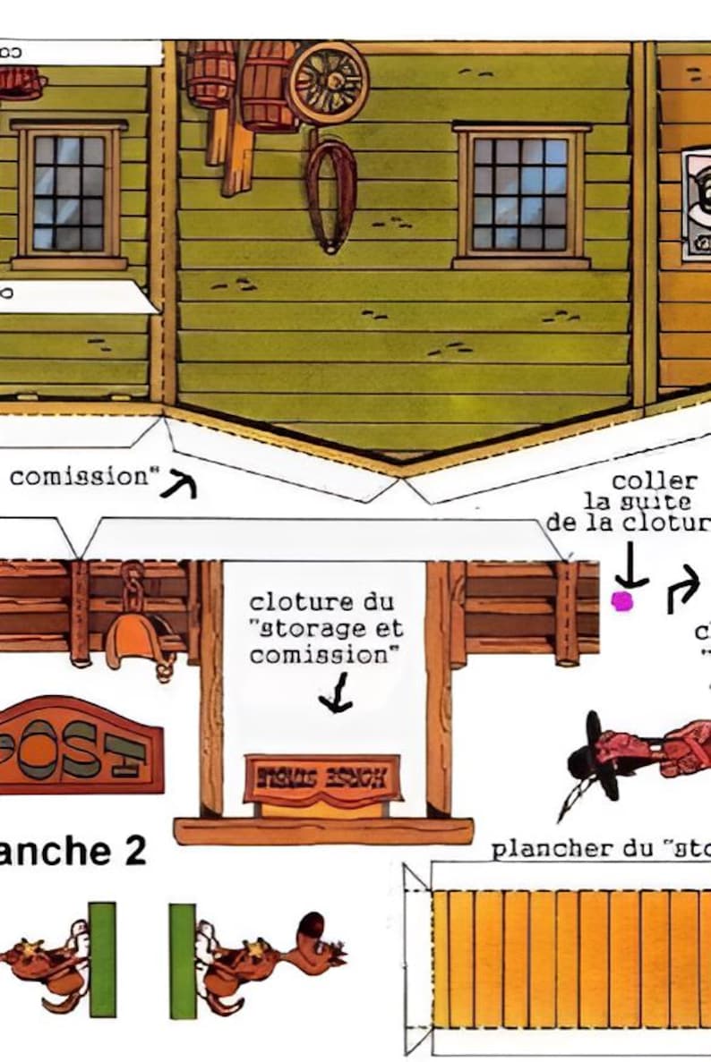 Printable Cowboy Town: Cut & Glue Papercraft (digital Download) - Etsy