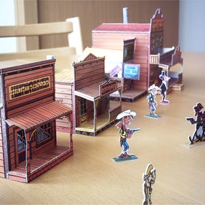 Printable Cowboy Town: Cut & Glue Papercraft (digital Download) - Etsy