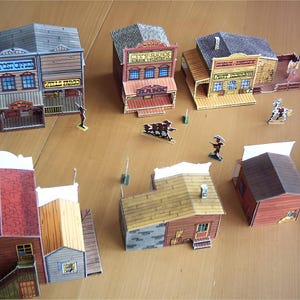 Printable Cowboy Town: Cut & Glue Papercraft (digital Download) - Etsy