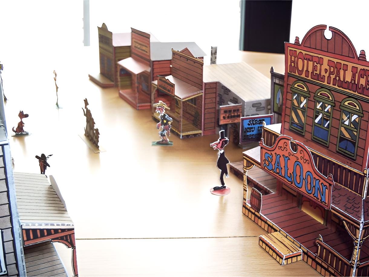 Printable Cowboy Town: Cut & Glue Papercraft (digital Download) - Etsy