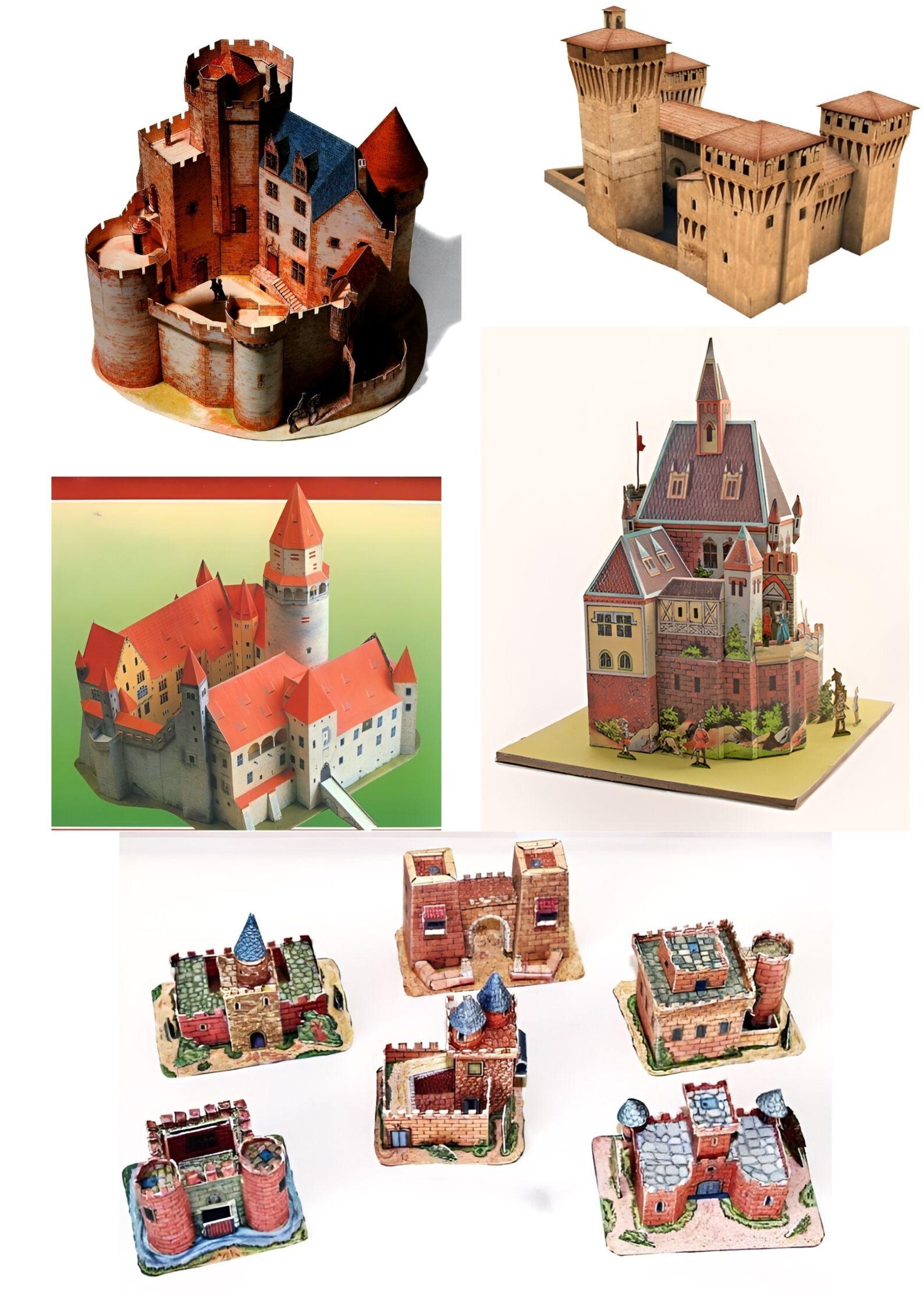 10 Printable Paper Craft Historic Castle Collection. Print, Cut, and ...