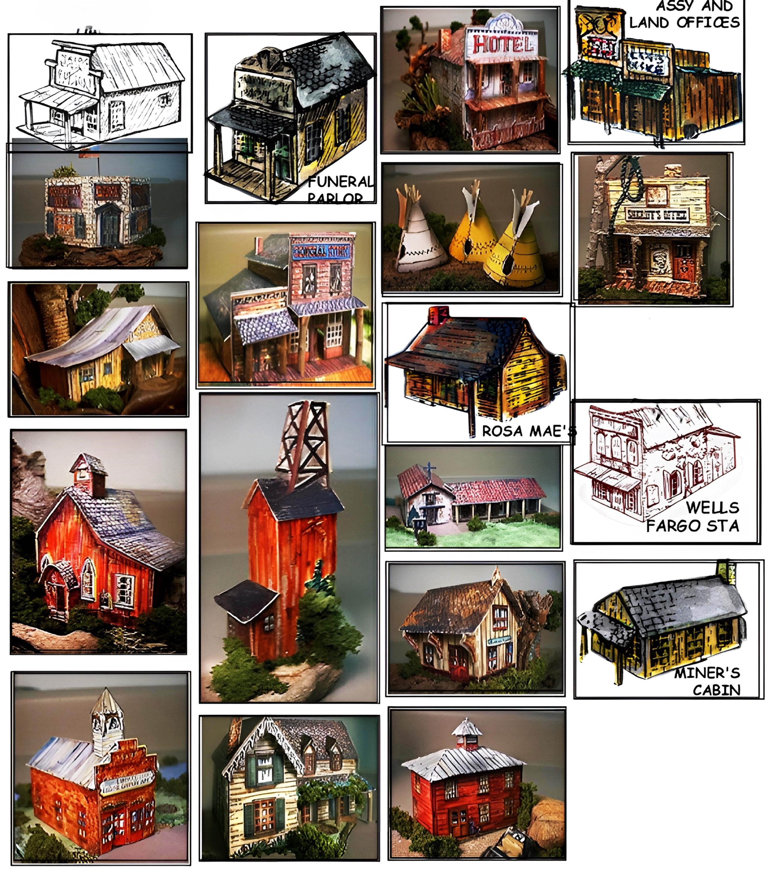 Papercraft Western Town: 27 Building Templates (digital Download) - Etsy