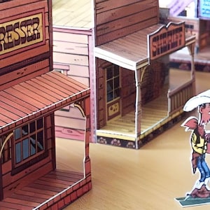 Printable Cowboy Town: Cut & Glue Papercraft (digital Download) - Etsy