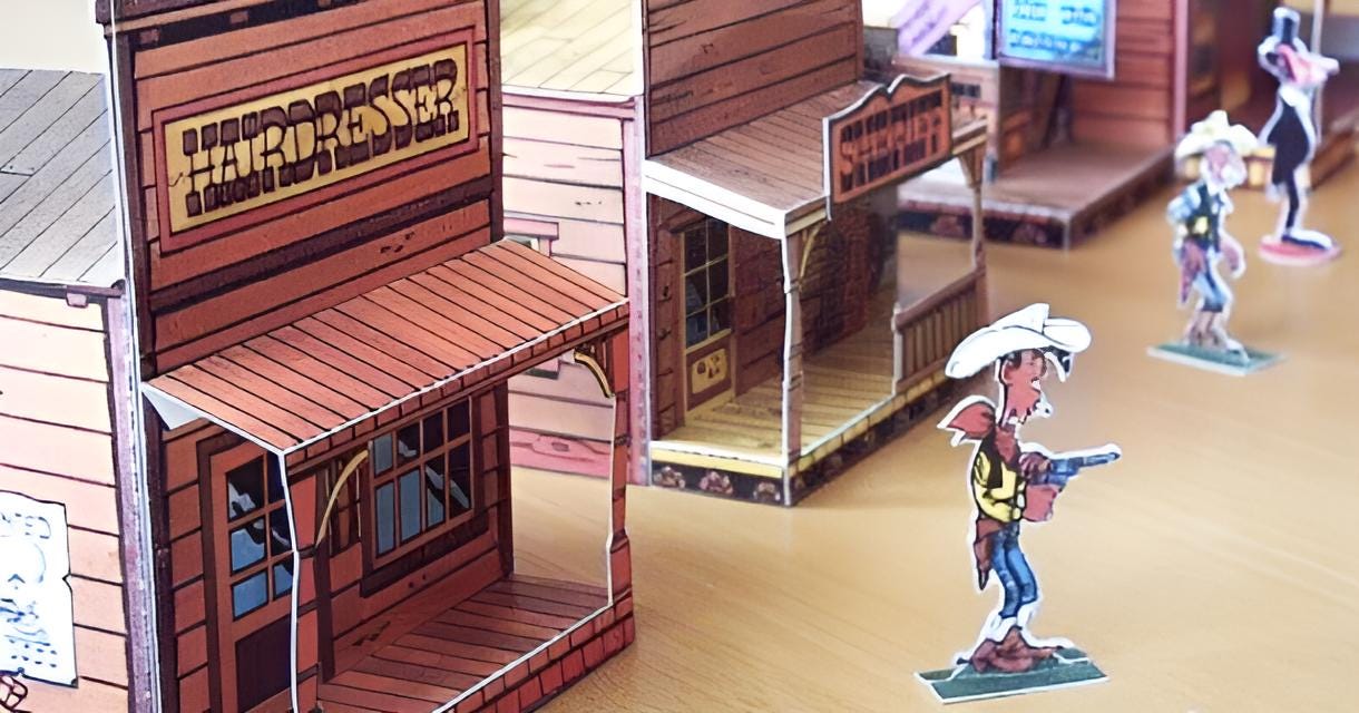Printable Cowboy Town: Cut & Glue Papercraft (digital Download) - Etsy