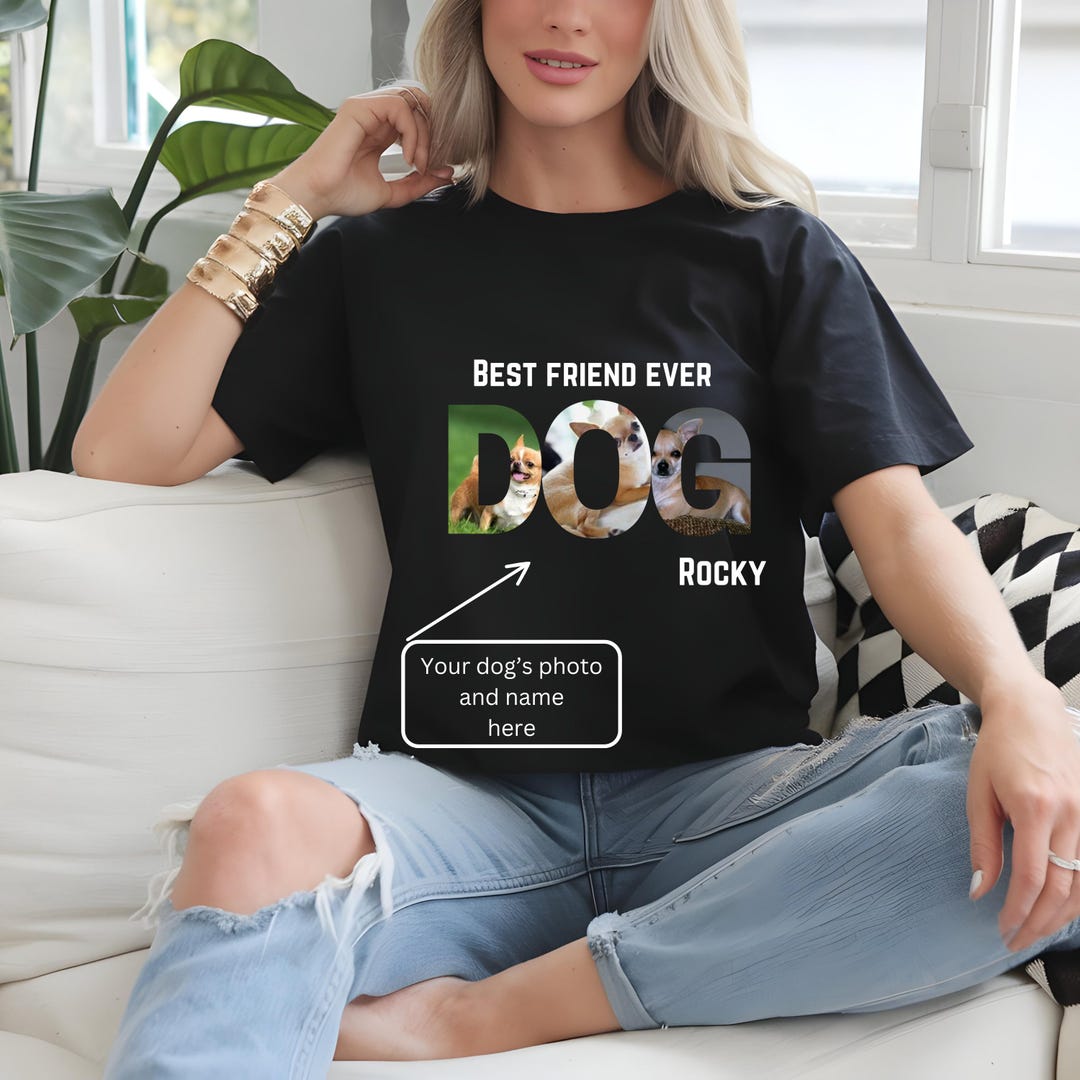 Custom Dog Shirt With Dog's Photos and Name, Personalized Dog Shirt ...