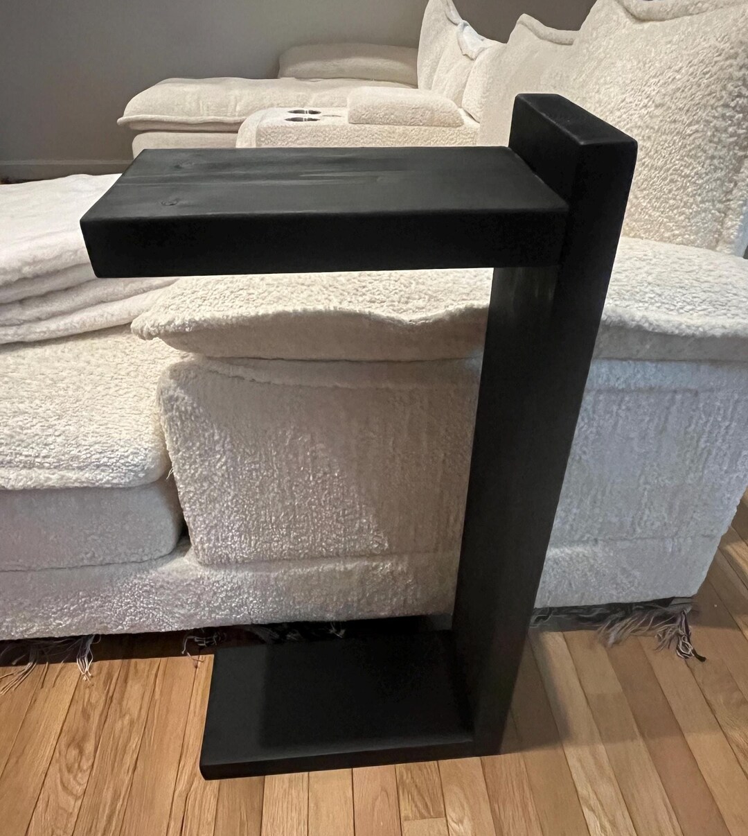 Solid Wood C Shape End Table - Etsy