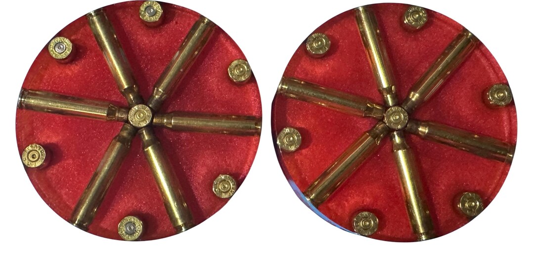 Epoxy Resin Coasters W/bullet Casings - Set of 4 (round) - Etsy