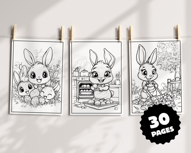 30 Cute Easter Bunny Coloring Pages | Kawaii Coloring Pages | Fun ...