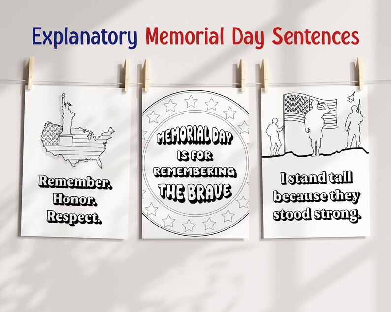 Memorial Day Coloring Sheets, 10 Pages, Kid-friendly Memorial Day ...