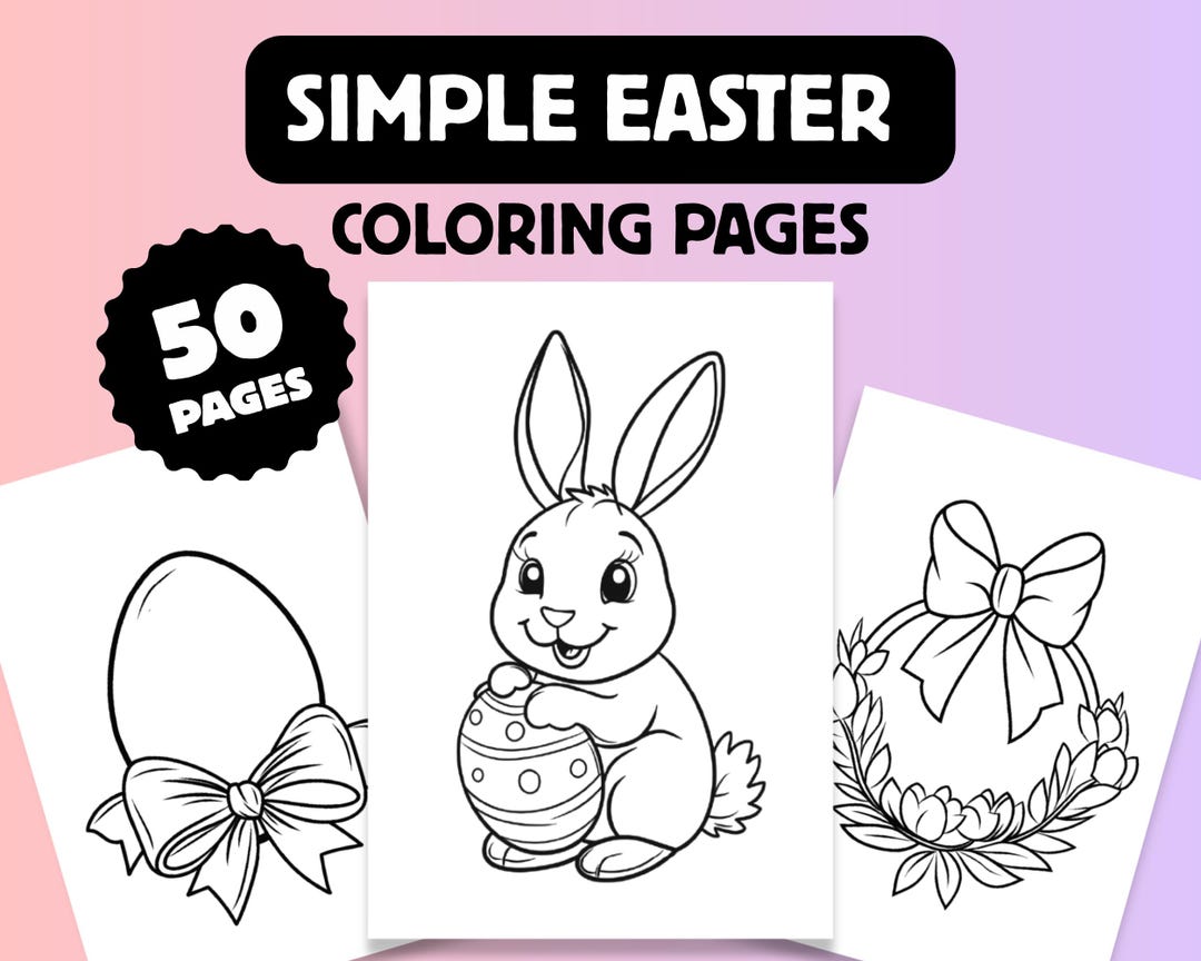 50 Easy Easter Coloring Pages: Spring Fun for Kids (digital Download ...