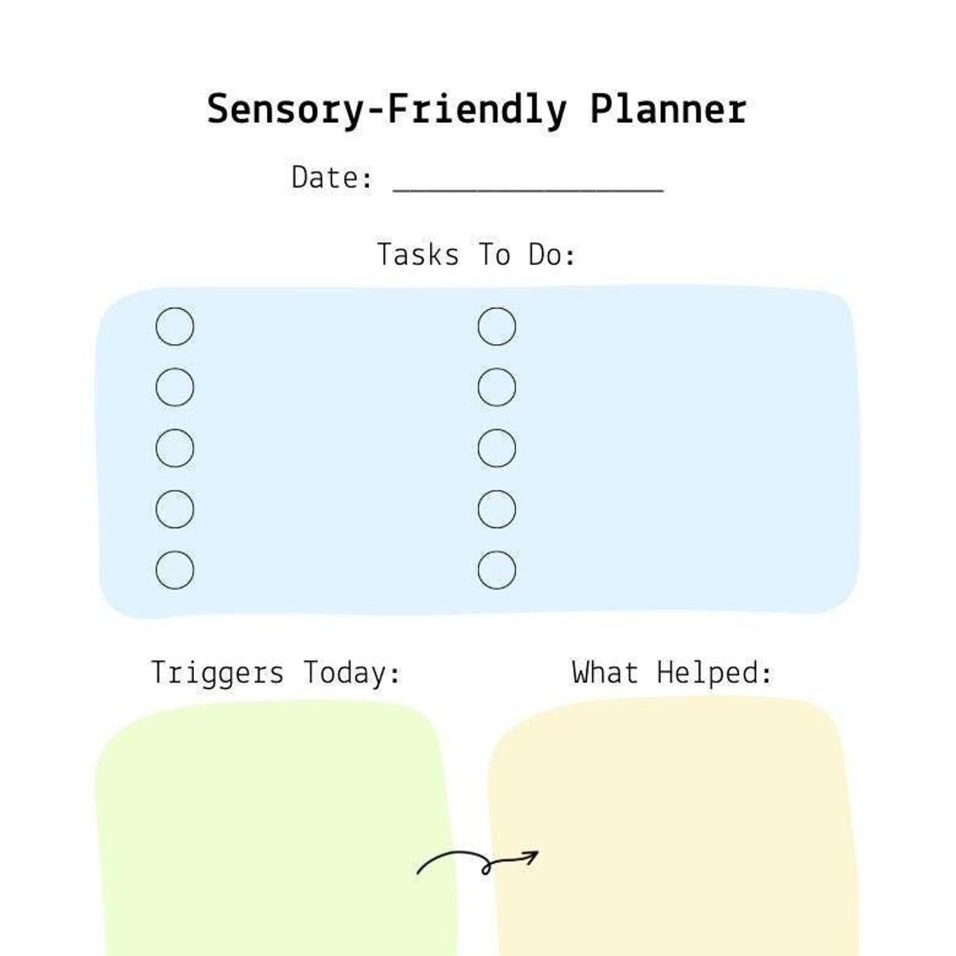 Sensory-friendly Planner Printable | Neurodivergent Daily Planner Page ...