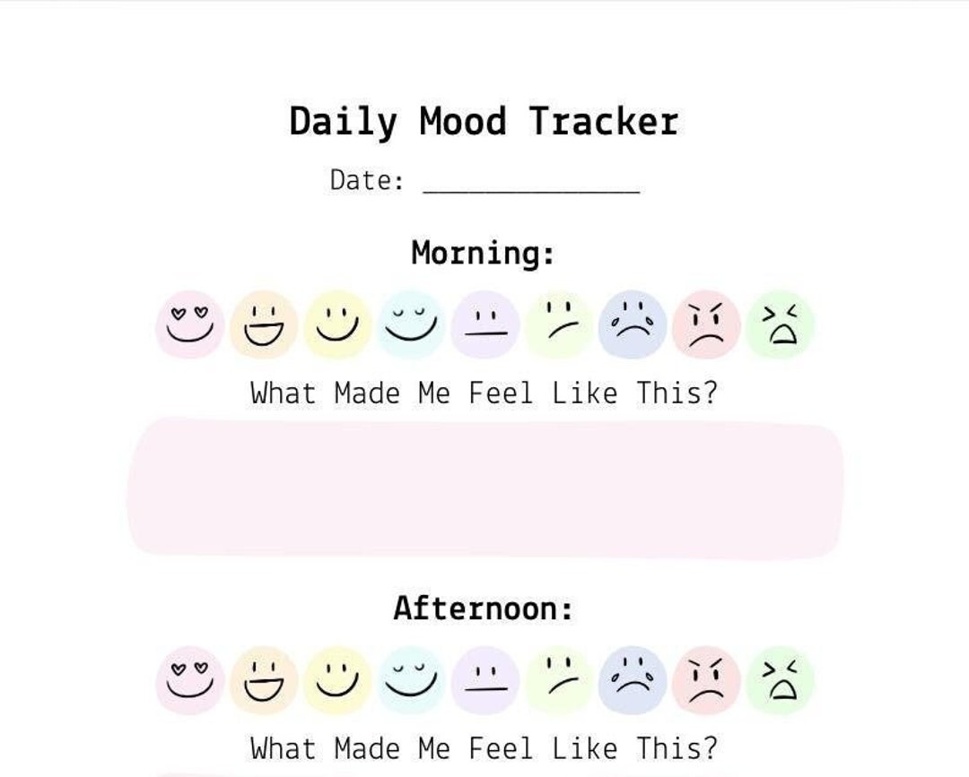 Daily Mood Tracker Printable | Self-care Planner Insert | Digital ...