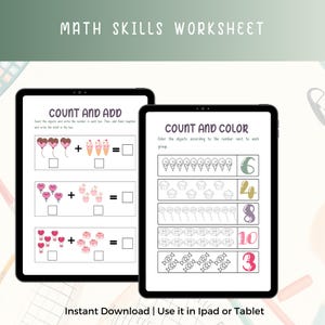 Sweets Math Coloring Worksheet, Toddler Learning Activity, Preschool ...