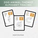 Zoo Animal Alphabet Tracing Worksheet Printable Handwriting Practice ...