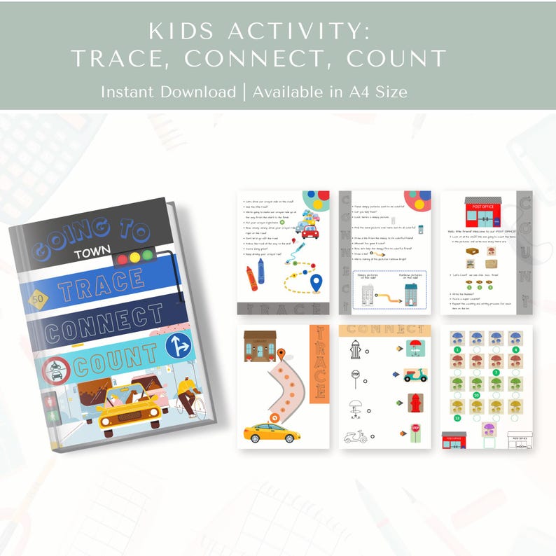 Fun Learning Preschool Activity for Tracing, Counting, Missing Numbers ...
