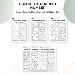 Farm Preschool Math Worksheets Number Tracing, Counting, Color by ...