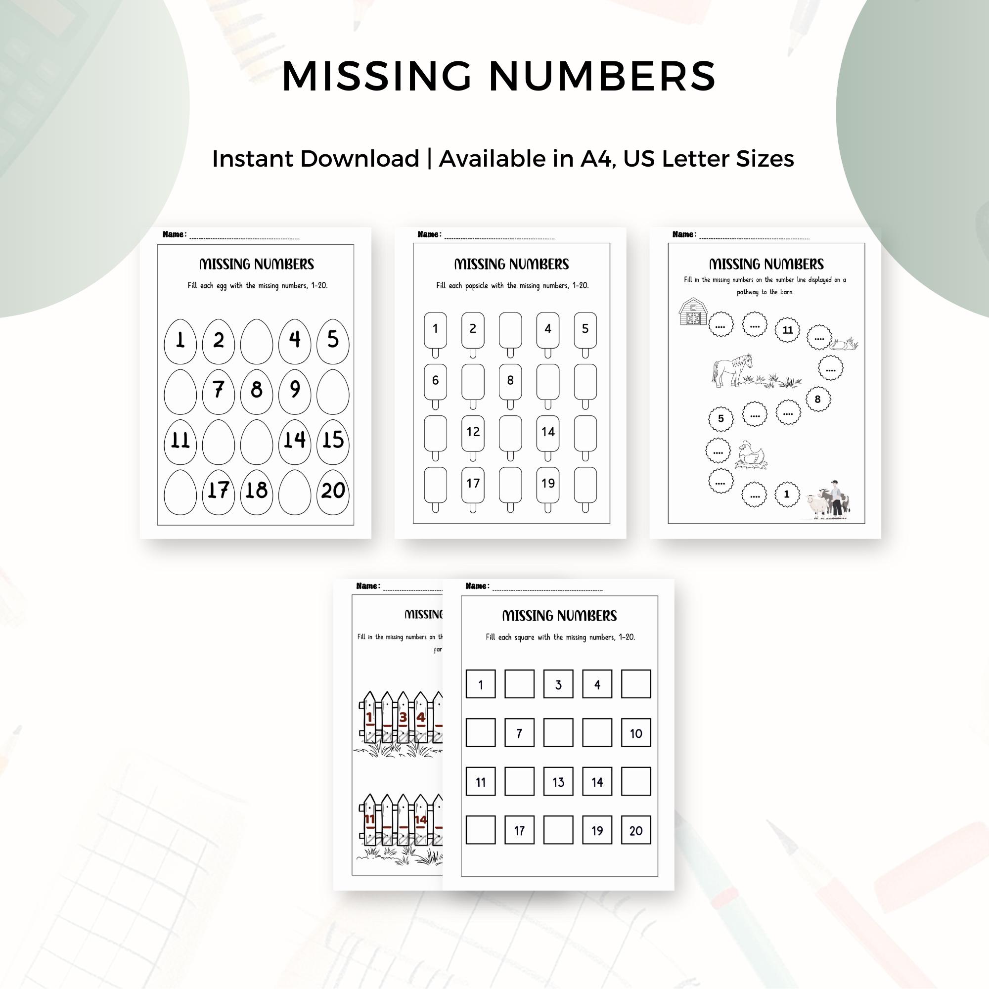 Farm Preschool Math Worksheets Number Tracing, Counting, Color by ...