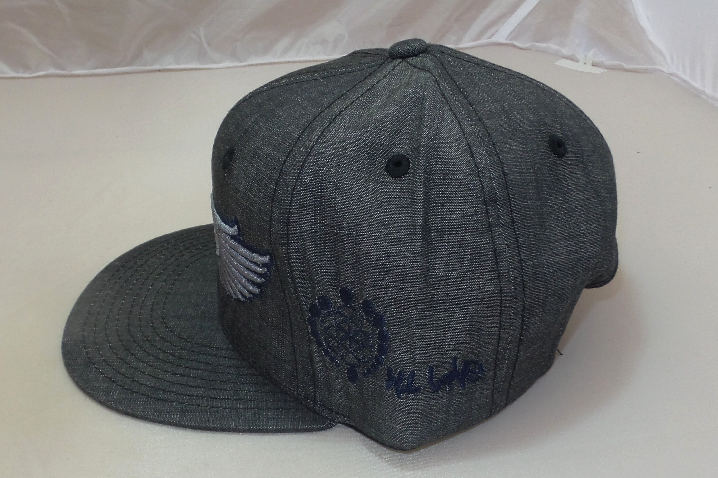 Snapback Flat-Brim Hat - Heart Wings (One-of-a-kind)