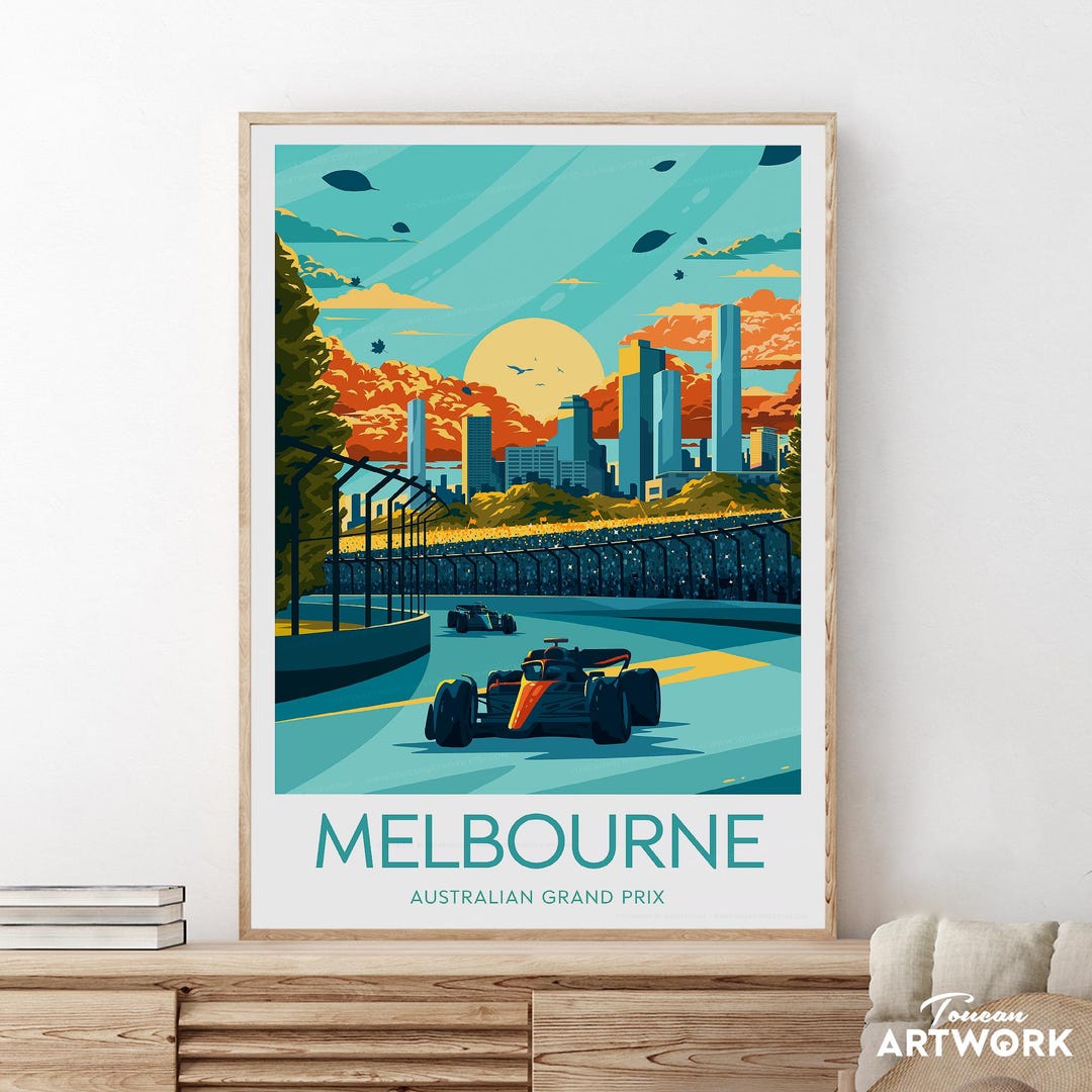 Melbourne F1 Print - Australian Grand Prix, Birthday Present, Wedding ...